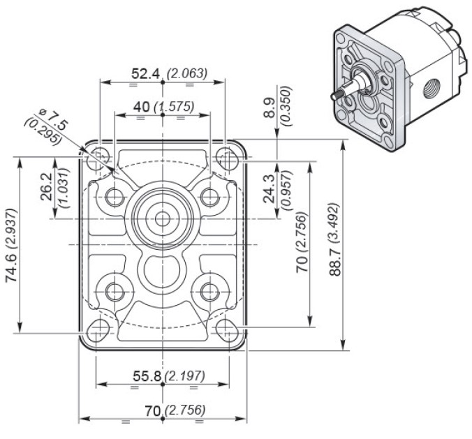 Bell Housing & Drive Coupling Group 1 Pump 3-5.5HP 19.05mm Engine