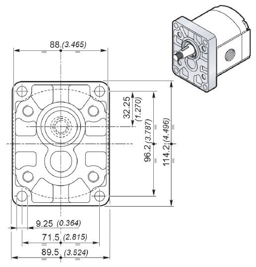 Bell Housing & Drive Coupling, Group 2 Pump, 18HP, 25.4mm Engine