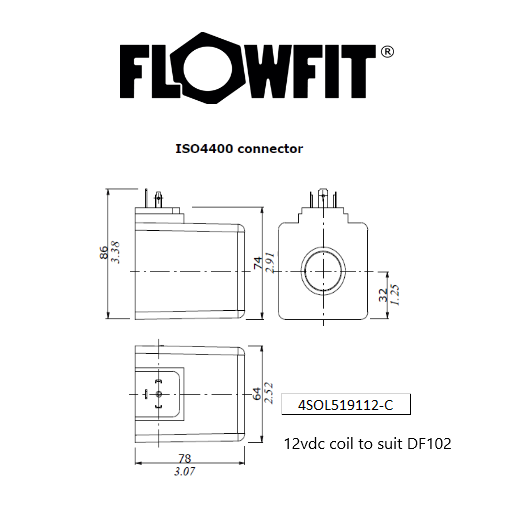 Walvoil Coil D19C 12 VDC-60W-H To Suit DFE102
