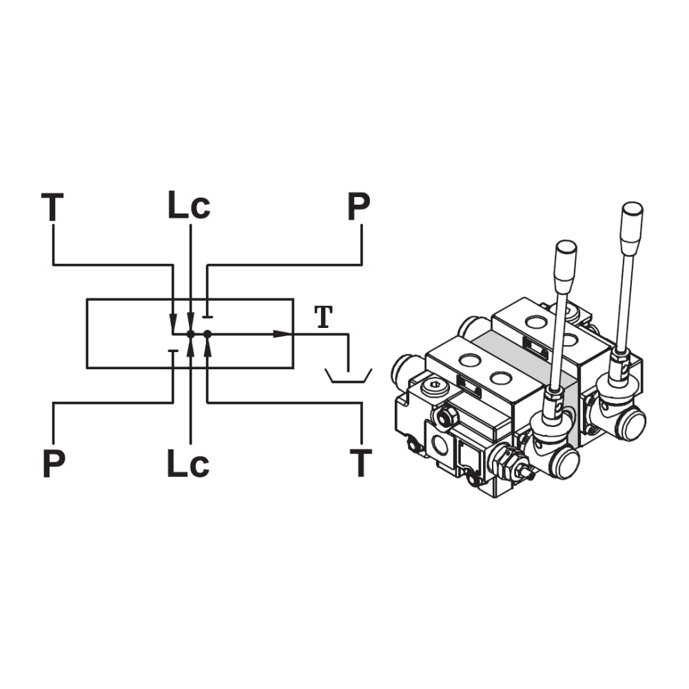 Q80 3/4" Common Mid Outlet Intermediate Section For Two Inlets | Flowfit