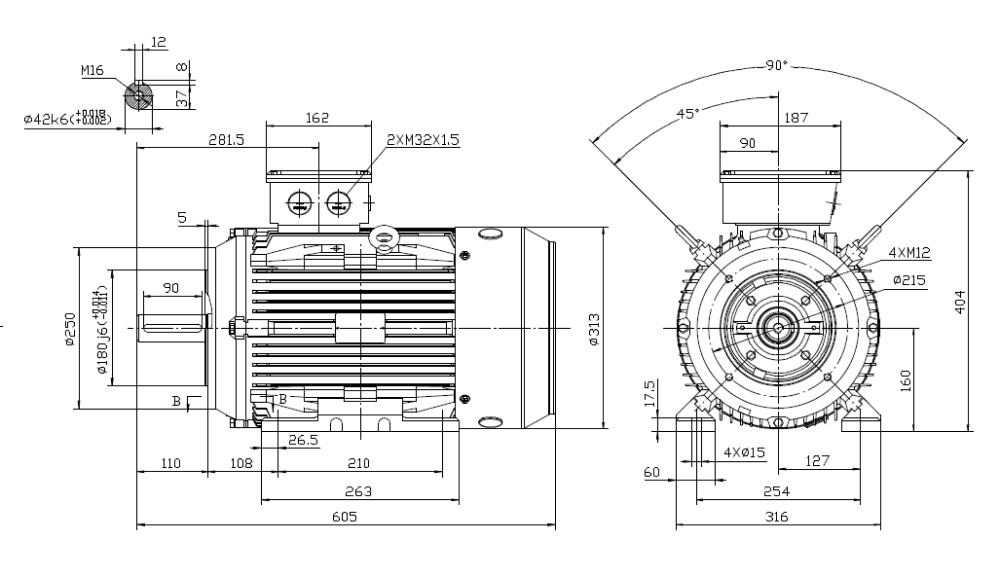 TEC Three Phase 400v Electric Motor, 18.5Kw 2 pole 3000rpm with face ... TEC Three Phase 400v Electric Motor, 18.5Kw 2 pole 3000rpm with face ...
