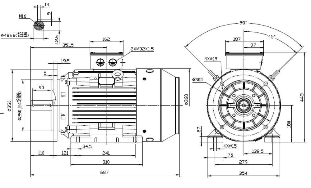 TEC Three Phase 400v Electric Motor, 22.0Kw 4 pole 1500rpm with flange ... TEC Three Phase 400v Electric Motor, 22.0Kw 4 pole 1500rpm with flange ...