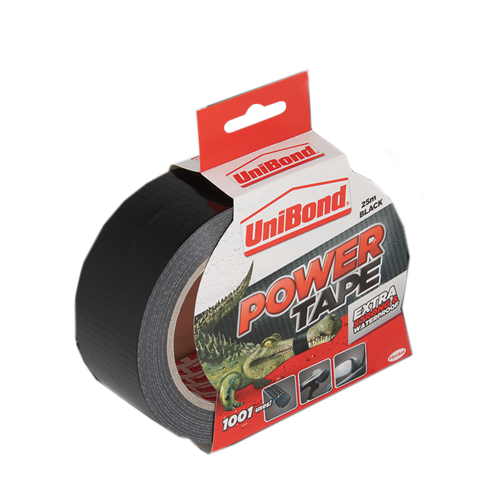 Power Tape, Length 25 Metre, Width 50mm, Black, Loctite | Flowfit