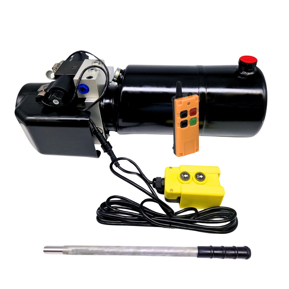24V DC Double Acting Power Pack 10L Steel Tank, Hand Pump & Wireless