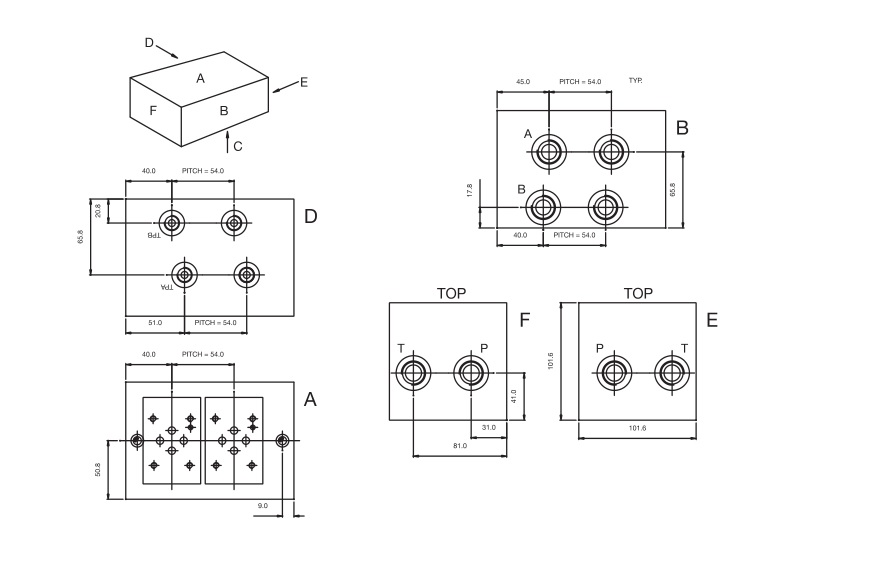 Flowfit side entry test point cetop 3, 2 station | Cetop 3 Manifolds ...