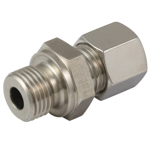 Hydraulic Stainless Steel Tube Fitting, Male Stud Coupling,, 20mm x, M27x2 Metric parallel, form ...