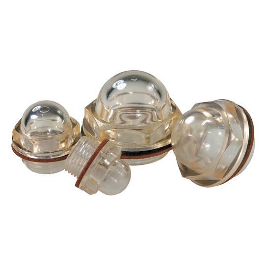Hydraulic oil level indicator in transparent thermo plastic, 1/2 BSP ...