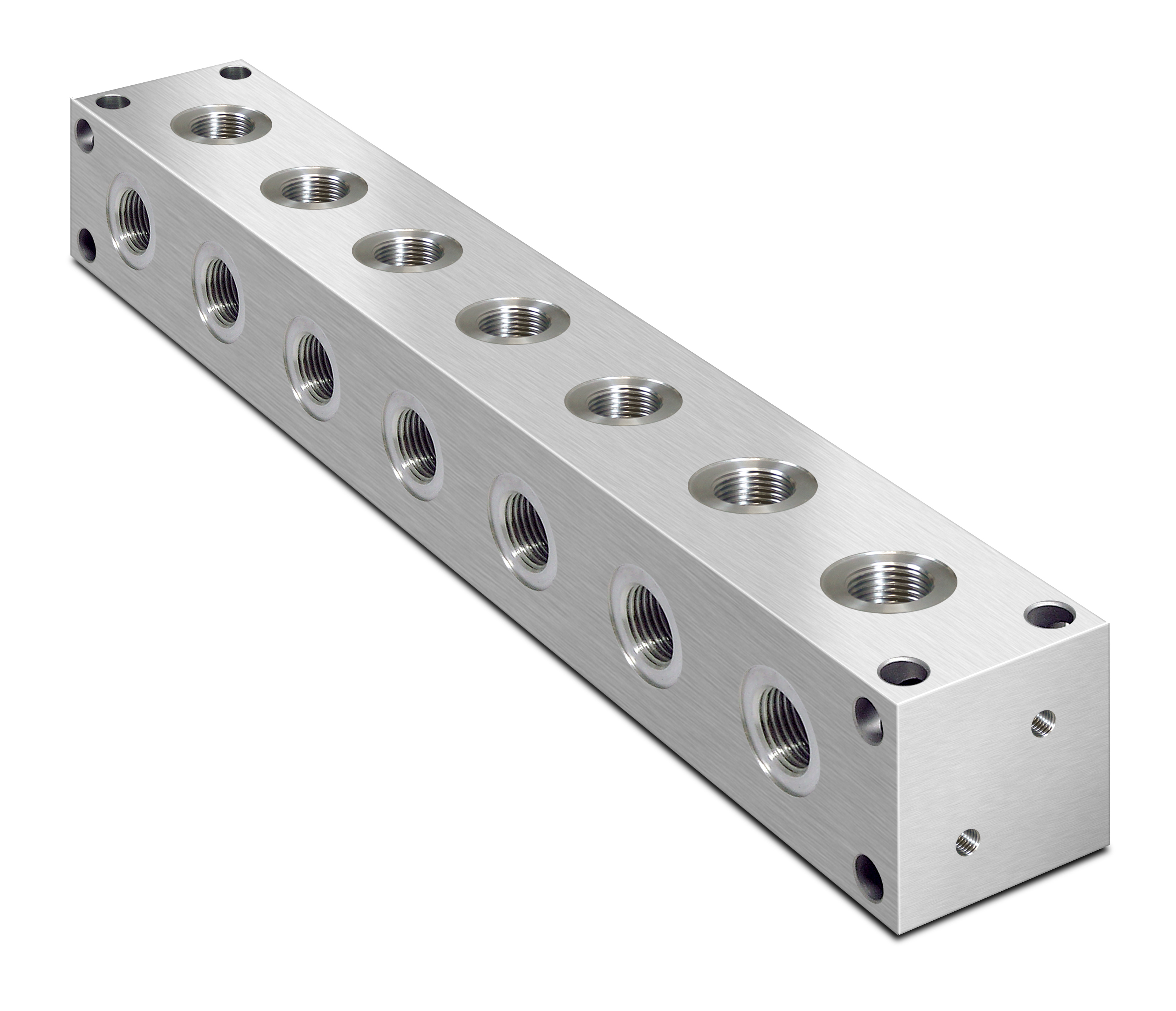 Oleorama Hydraulic T Type Manifold, 7 Station, 1/4 BSP inlet ports 1/4 ...