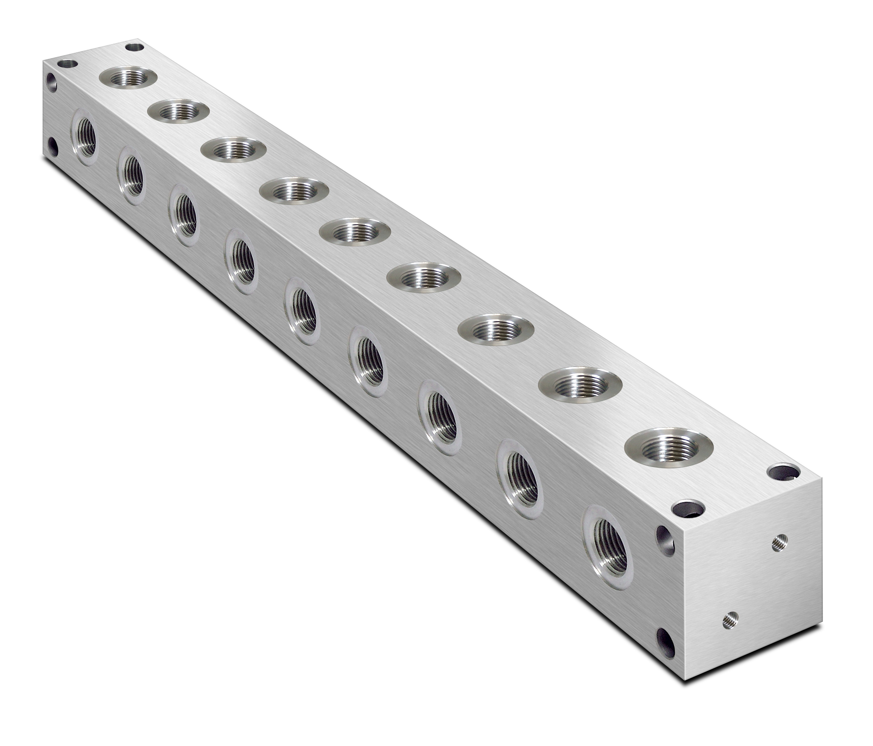 Oleorama Hydraulic L Type Manifold, 9 Station, 3/8 BSP inlet ports 3/8 ...